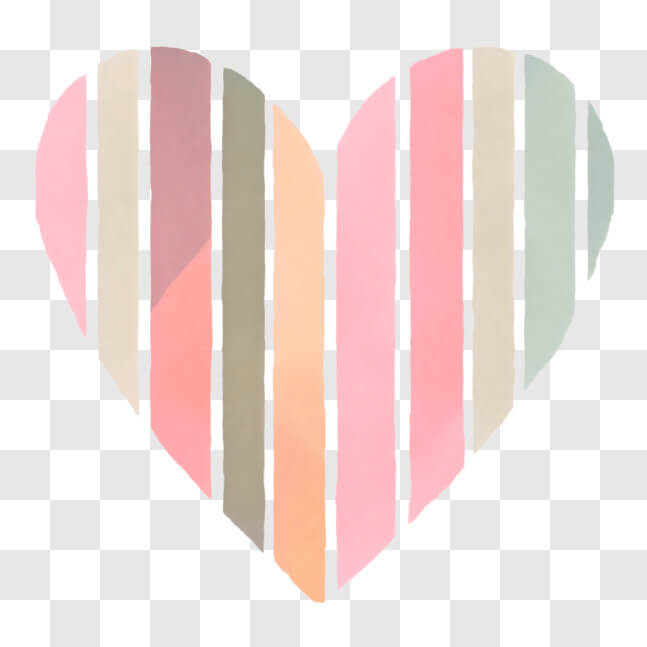 Download Heart-shaped Drawing with Colorful Stripes PNGs Online ...