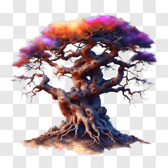 Download Abstract Tree with Colorful Roots and Branches PNGs Online ...