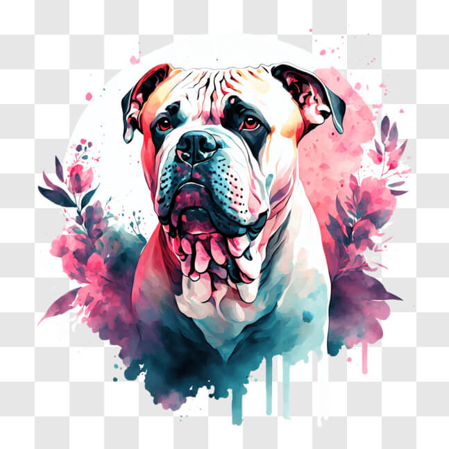 Download White Boxer Dog with Flower Face Paint PNGs Online - Creative ...