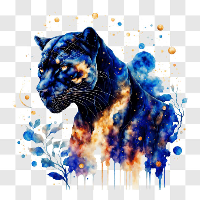 Download Blue Panther in the Sky with Stars and Planets PNGs Online ...