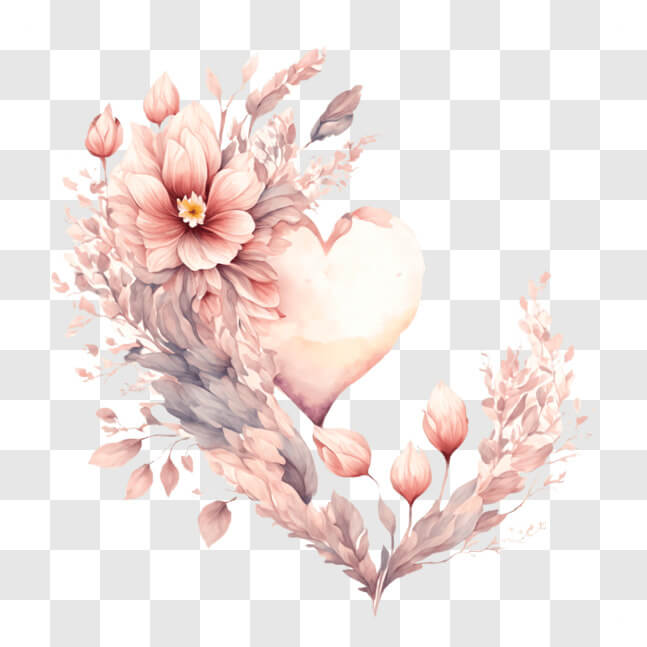 Download Heart-shaped Pink Flower Arrangement on Black Background PNGs ...