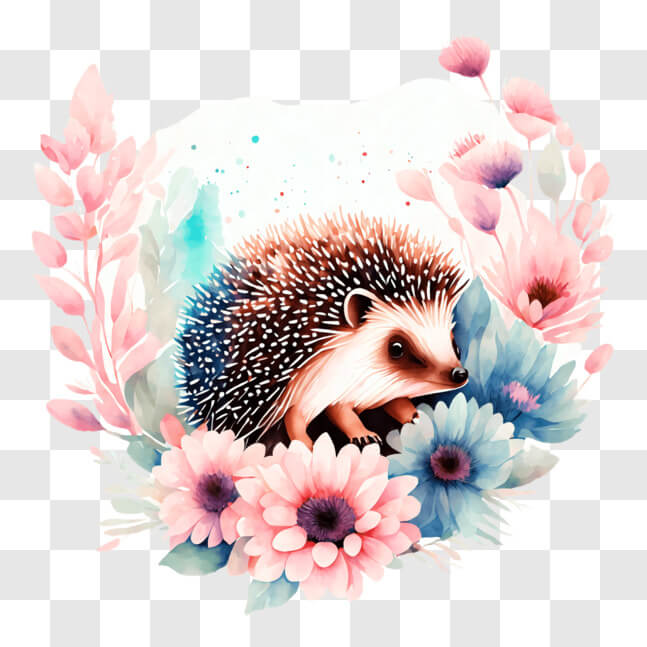 Download Adorable Hedgehog Watercolor Painting PNGs Online - Creative ...