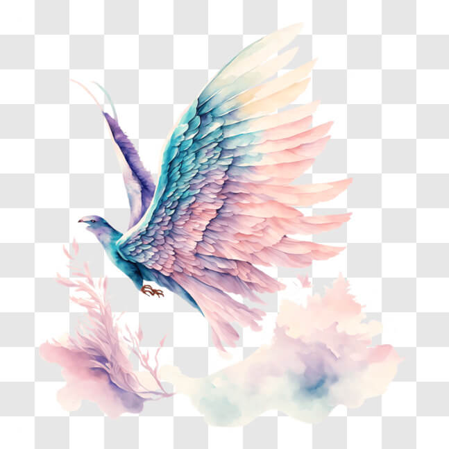 Baixe Lindo Pássaro Colorido Voando no Céu PNGs - Creative Fabrica
