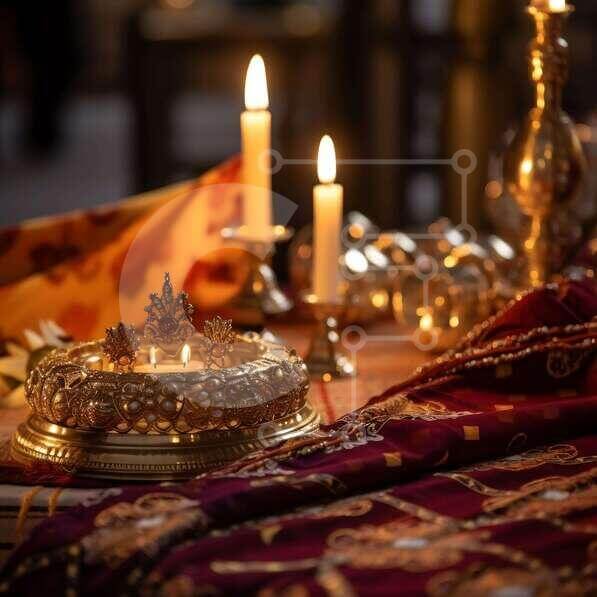 Candles and Candlesticks for Religious Ceremony stock photo | Creative ...
