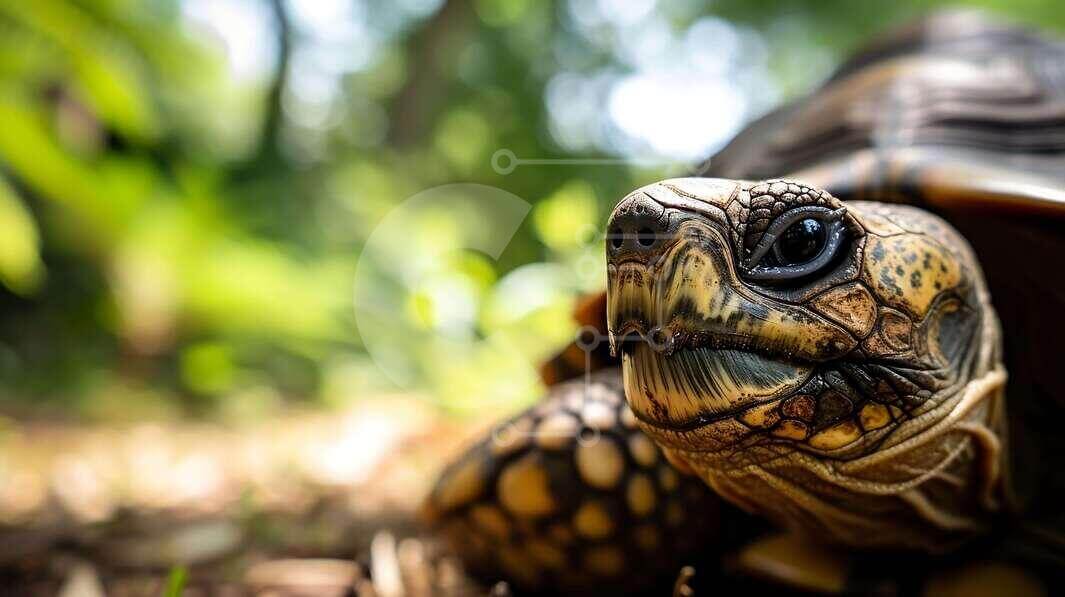 Close-up Photo of a Turtle Resting on Grass stock photo | Creative Fabrica