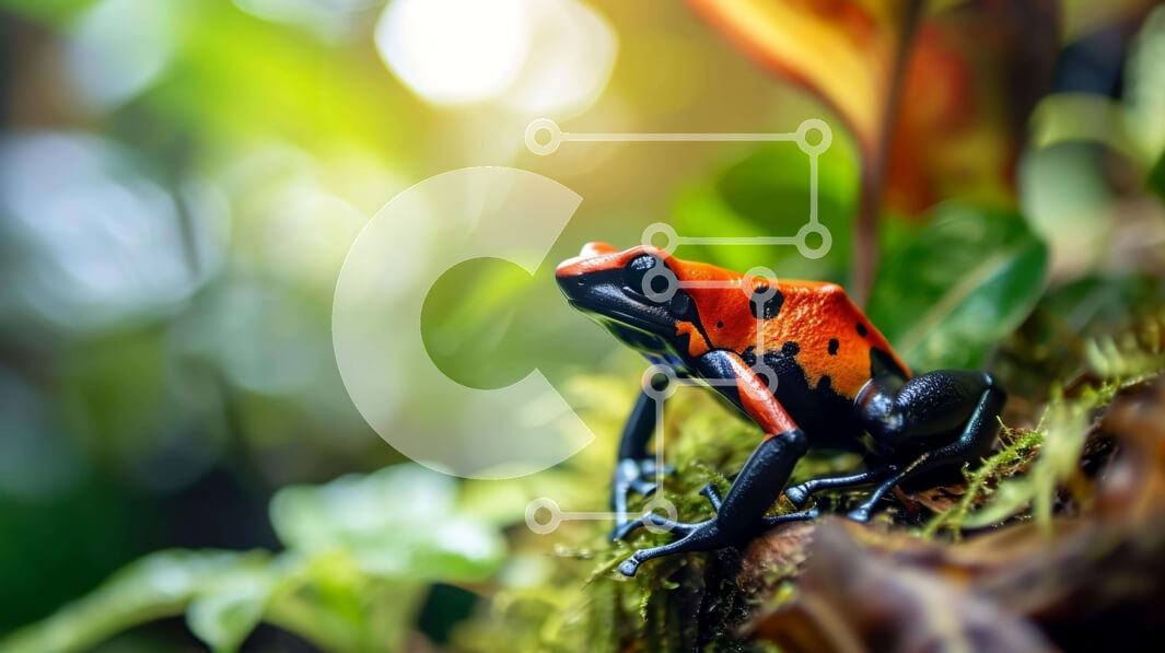Download Colorful Frog on Moss Background Stockphotos Online - Creative ...