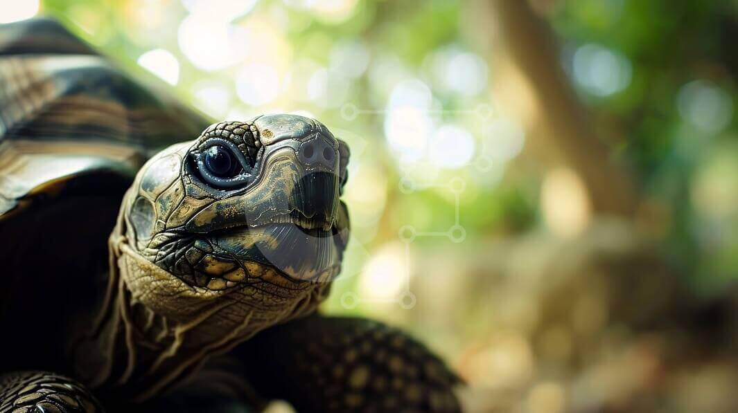 Curious Tortoise with Wide Open Eyes stock photo | Creative Fabrica
