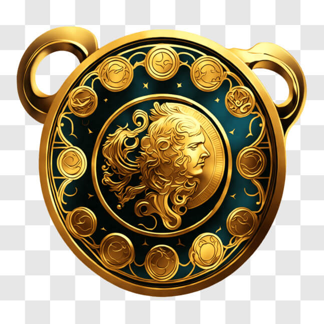 Download Gold Coin with Gemini Design and Astrological Symbols PNGs ...