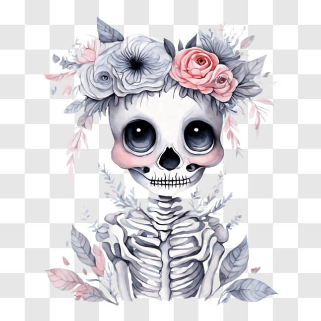 Download Skeleton with Flowers - Art piece for Folklore and Paranormal ...