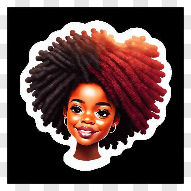 Download Colorful Sticker of an African Girl with Dreadlocks and Red ...