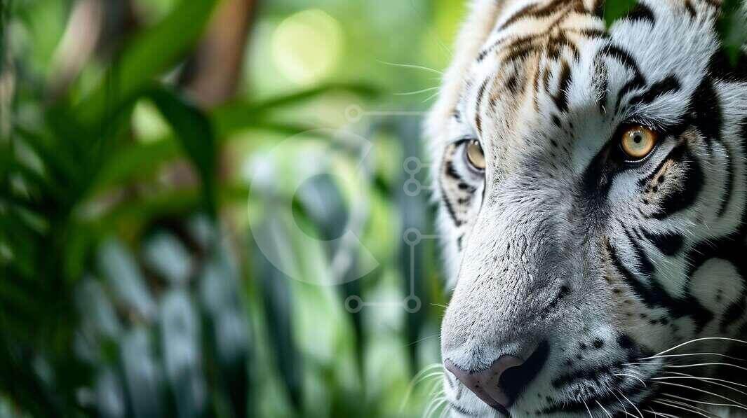 Stunning Close-up of a White Tiger in its Natural Habitat stock photo ...