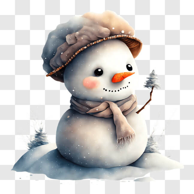 Download Cartoon Snowman in Winter Wonderland PNGs Online - Creative ...