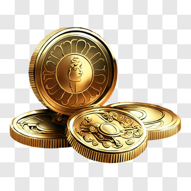 Download Stack of Gold Coins with Different Designs PNGs Online ...