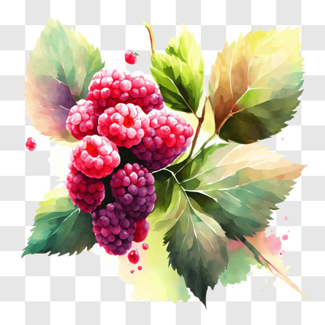 Download Digital Painting of Raspberries PNGs Online - Creative Fabrica