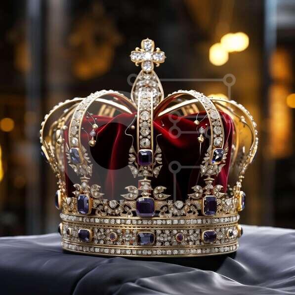 Luxurious Gold Crown with Diamonds and Precious Stones stock photo ...