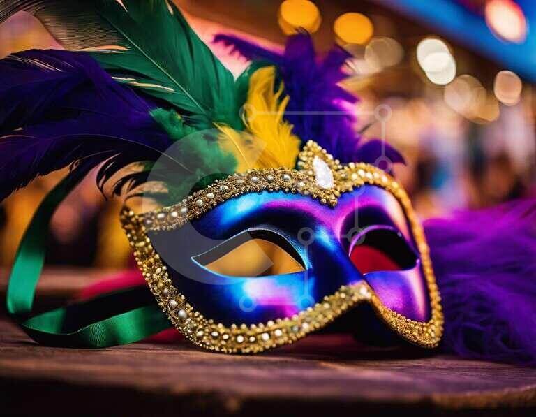 Colorful Carnival Mask with Feathers - Festive Decoration stock photo ...
