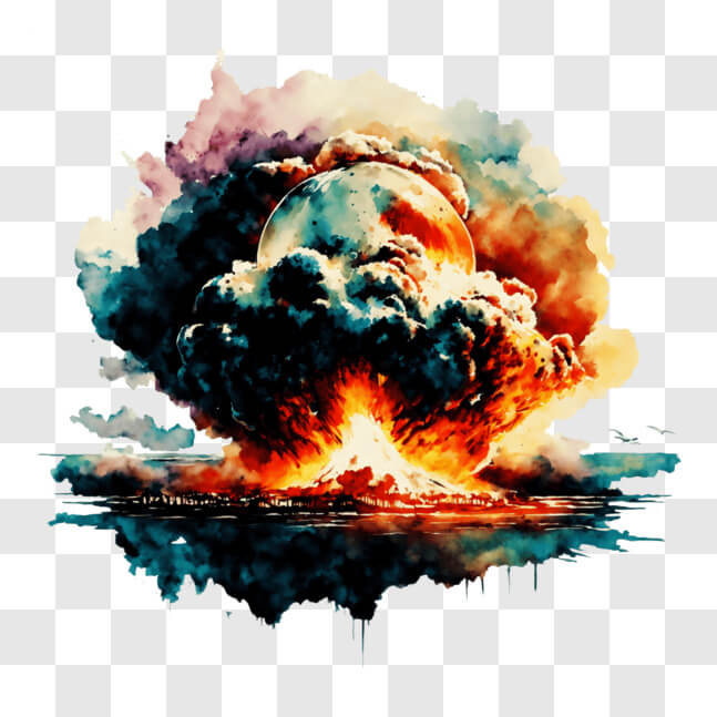 Download Abstract Art: Exploding Bomb in Water PNGs Online - Creative ...