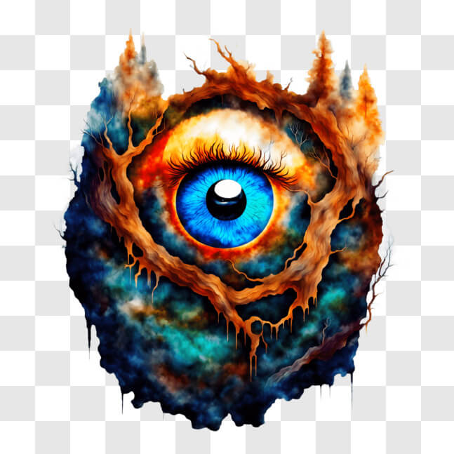 Download Colorful Eye Ball in a Surreal Landscape PNGs Online ...