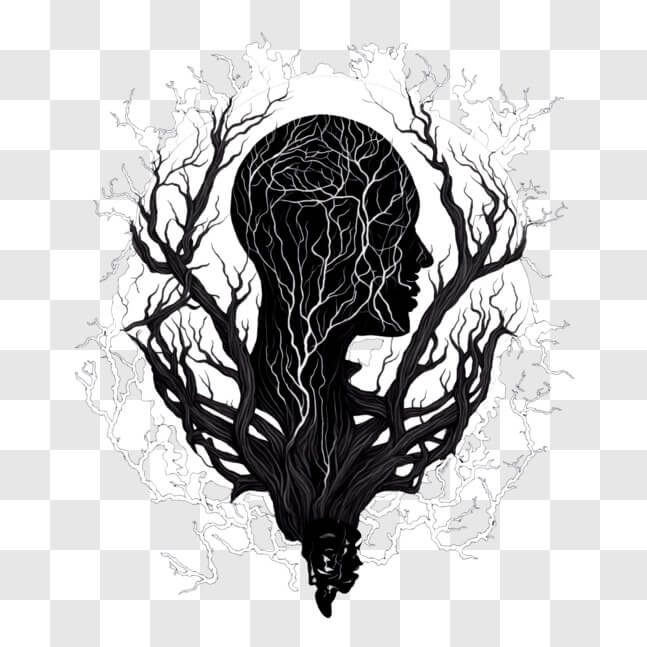 Download Black and White Art Piece Representing Mental Health Awareness ...
