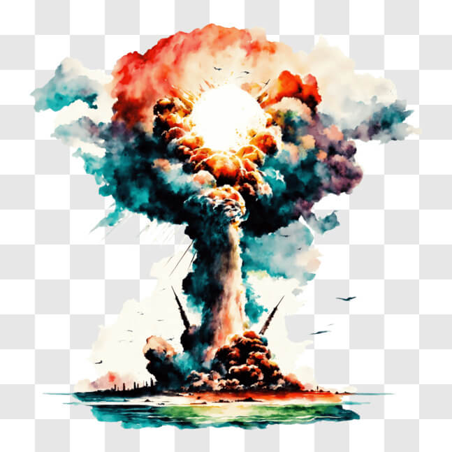 Download Colorful Explosion Painting with Birds Flying PNGs Online ...