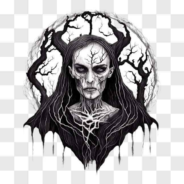 Download Dark Gothic Art: Woman with Dripping Blood PNGs Online ...