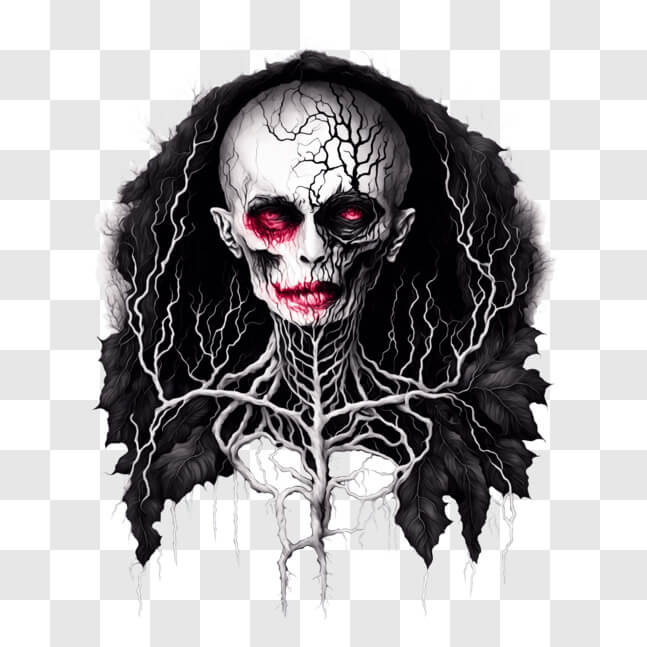 Télécharger Artwork effrayant de squelette avec des yeux rouges et des ...