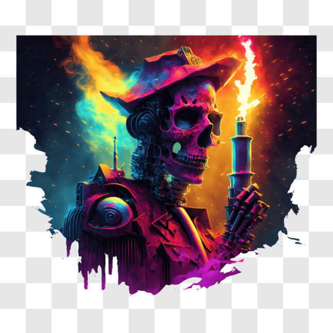 Download Colorful Skeleton Holding Electric Lighter PNGs Online ...