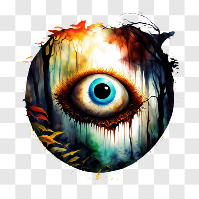 Download Eye in the Shape of a Ball Surrounded by Trees PNGs Online ...