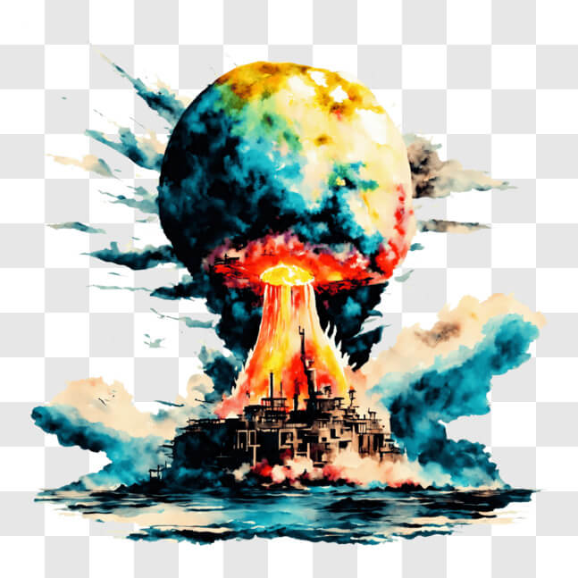 Download Colorful Atomic Bomb Explosion Artwork PNGs Online - Creative ...