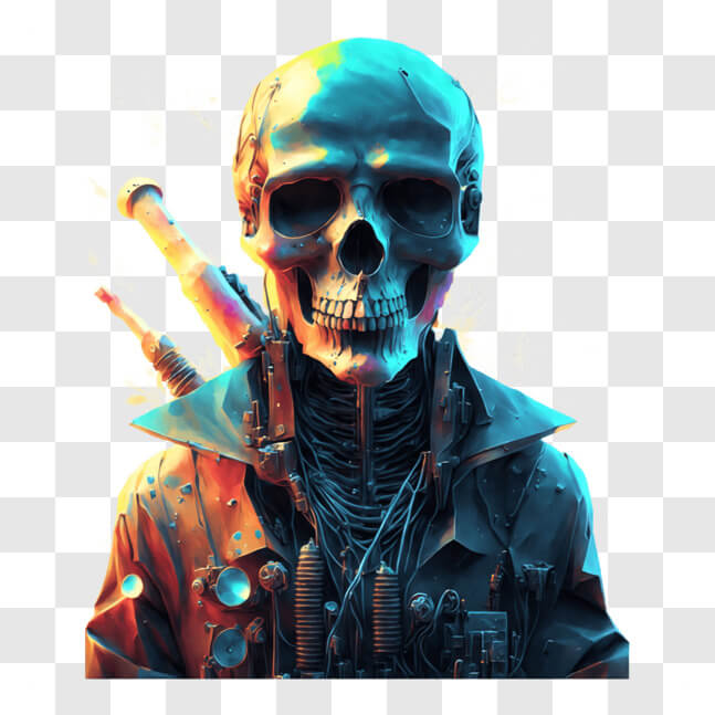 Download Artistic Skeleton with Tattoos and Weapons PNGs Online ...