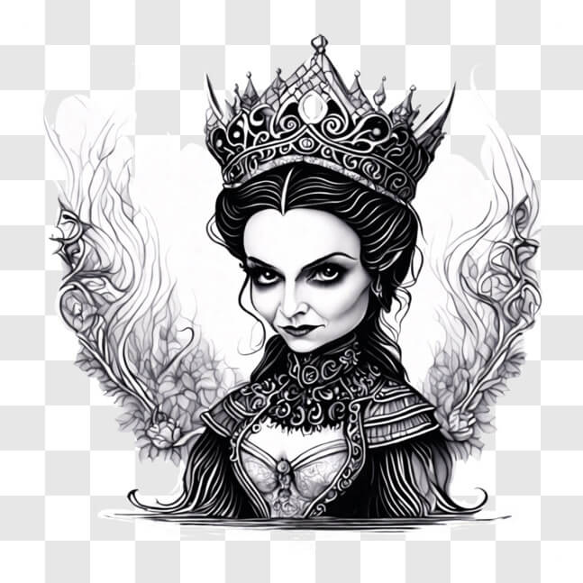 Download Dark Queen - Black and White Drawing by Alex Ross PNGs Online ...