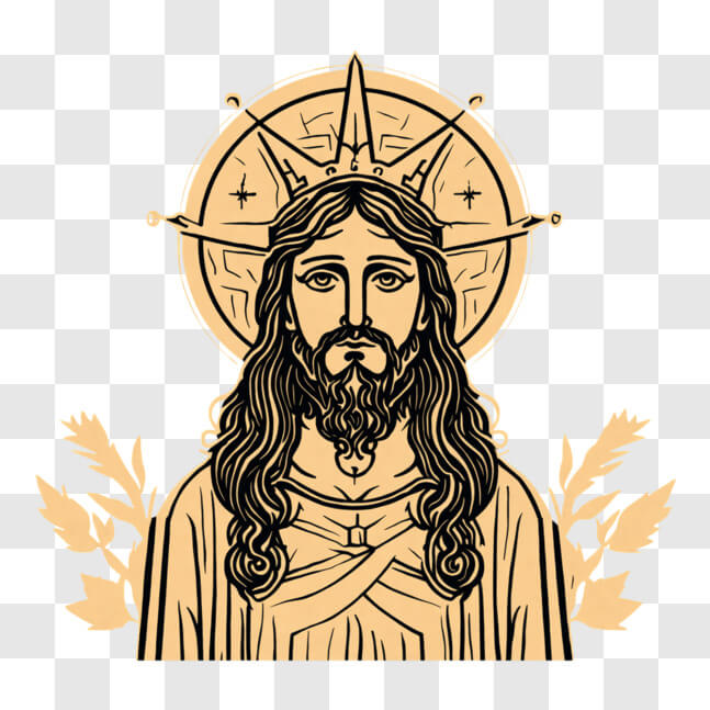 Download Illustration of Jesus Christ with Crown PNGs Online - Creative ...