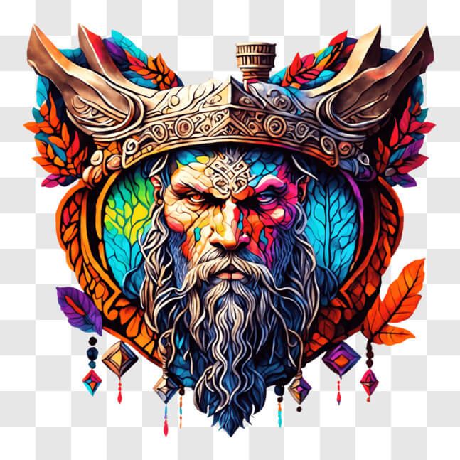 Download Illustration of a Bearded Norse God PNGs Online - Creative Fabrica