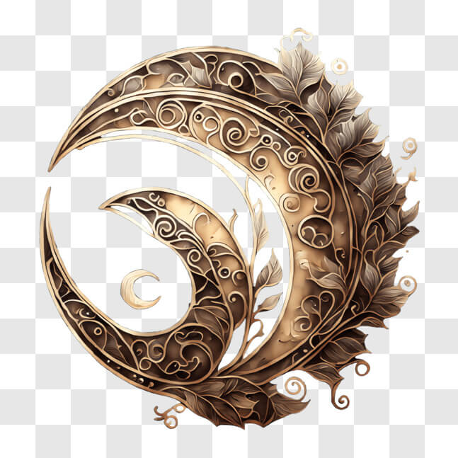 Download Gold Crescent Design on Black Background PNGs Online ...