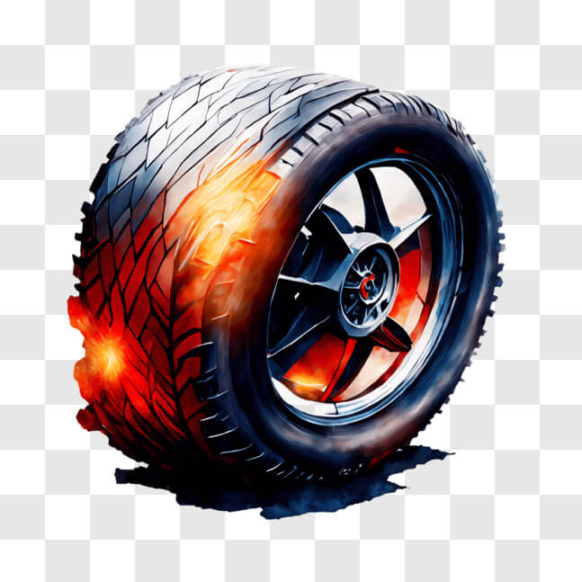 Download Burning Tire with Flames PNGs Online - Creative Fabrica