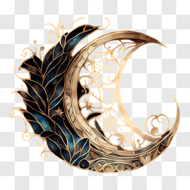 Download Ornate Crescent Shaped Flower Design PNGs Online - Creative ...
