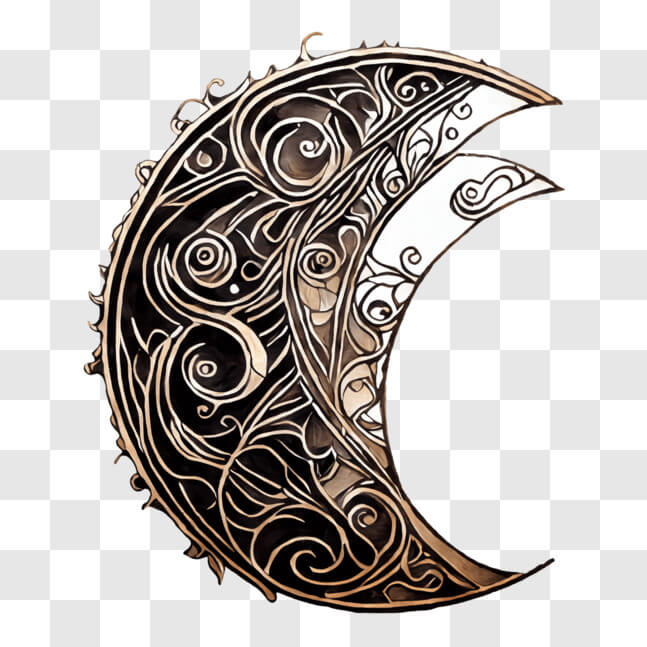 Download Intricate Crescent Design on Jewelry and Decorative Items PNGs ...