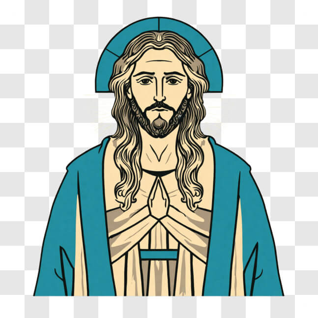 Download Illustration of Jesus Christ in blue robe PNGs Online ...