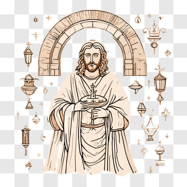 Download Jesus Holding a Candle with Various Symbols PNGs Online ...