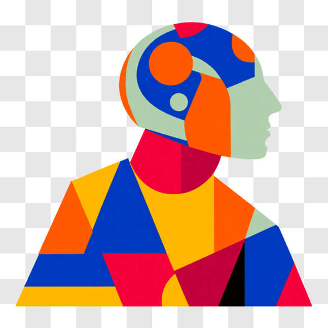 Download Abstract Head with Colorful Geometric Shapes PNGs Online ...