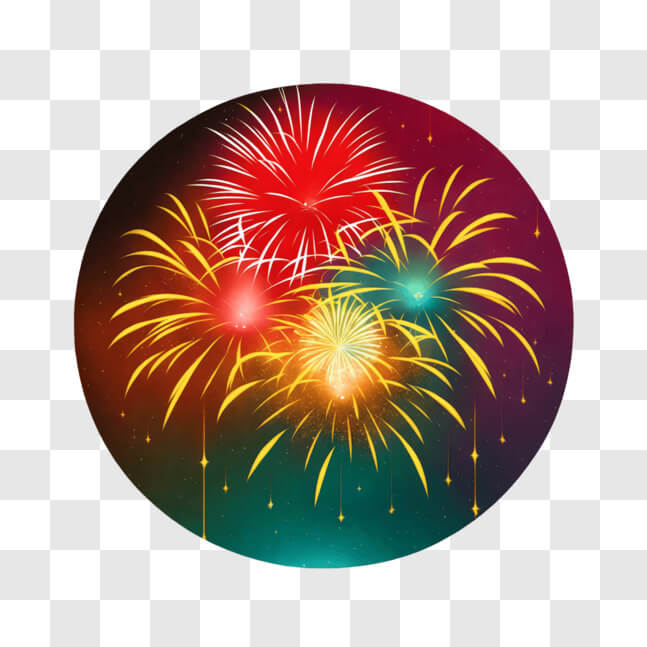 Download Colorful Fireworks on a Circular Background PNGs Online ...
