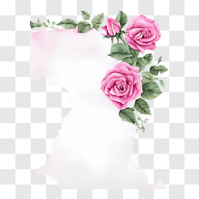 Download Map of the United States with Pink Roses and Green Leaves PNGs ...