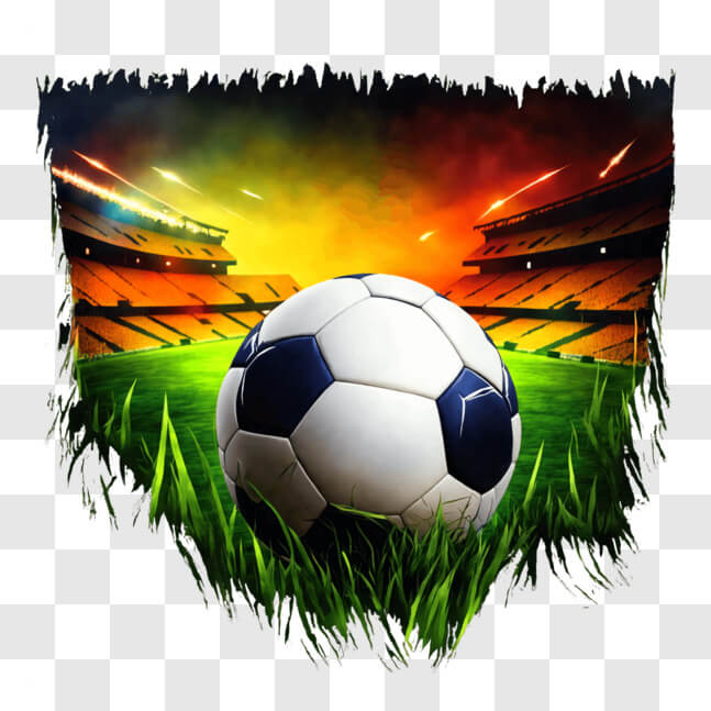 Descarga Balón de fútbol en césped en el estadio PNGs En Línea ...
