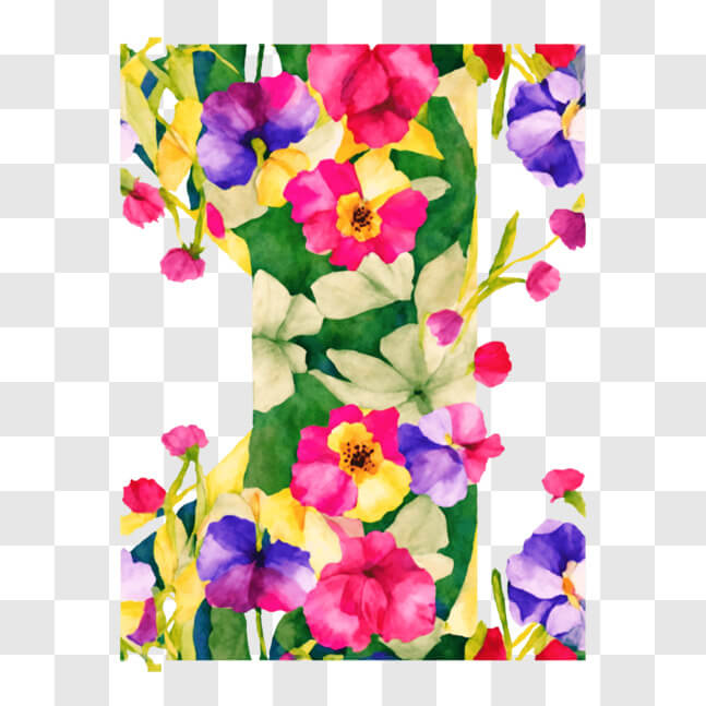 Download Colorful Flower Alphabet Letter Pattern PNGs Online - Creative ...