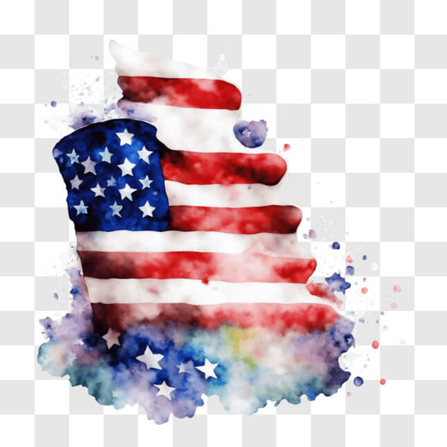 Download American Flag Watercolor Painting for 4th of July Celebration ...