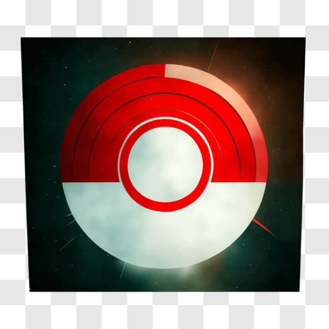Download Red, White, and Blue Pokemon Ball in Empty Space PNGs Online ...