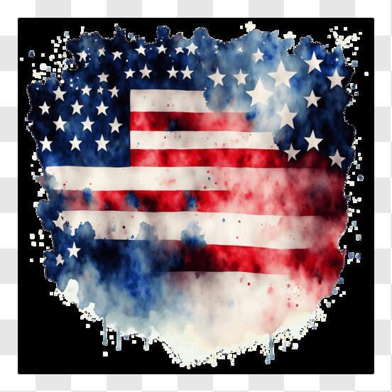 Download American Flag Watercolor Splash Stock Photo PNG Online ...
