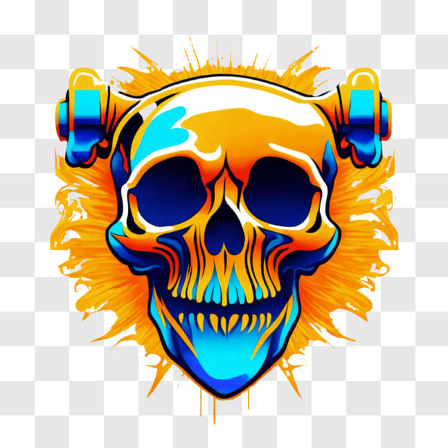 Download Colorful Skull with Dumbbells and Exercise Balls PNGs Online ...