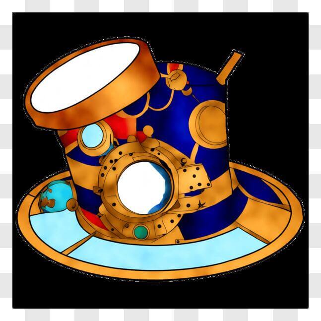 Download Colorful Steampunk Top Hat with Intricate Details PNG Online ...