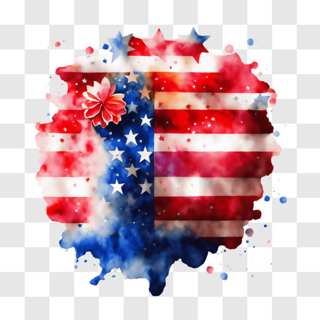 Download Patriotic American Flag in Circle Shape with Colorful Paint ...